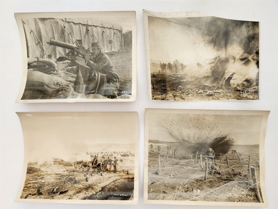 1917 antique WWI COMBAT PHOTOS artillery tanks aircraft battlefield LOT ...