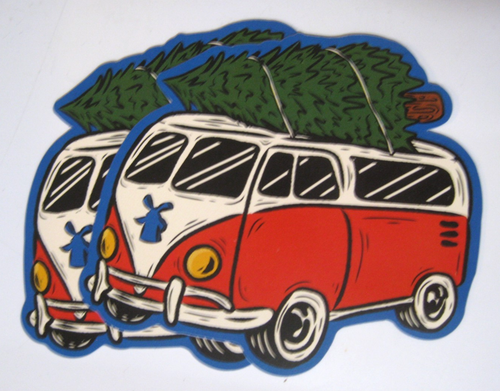 Dutch Bros Sticker December 3, 2025 Vintage Red VW Bus Christmas Tree ...