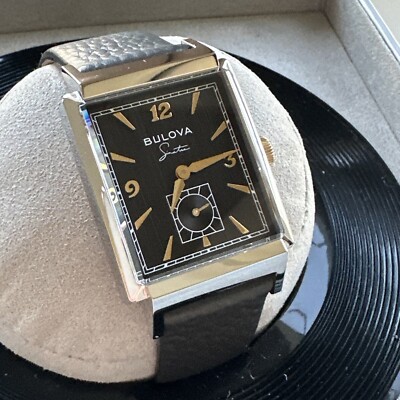 Bulova Men's Classic Frank Sinatra Quartz Gray Silver Leather Watch 30 ...