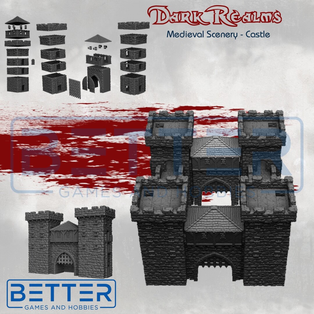 Castle (modular) - Medieval City. 3d printed Tabletop Wargames Terrain Scenery | eBay