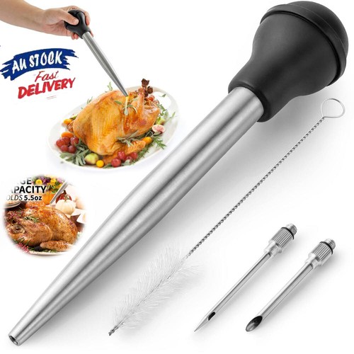 Stainless Steel Turkey Baster for Cooking- Food Grade Metal Turkey ...