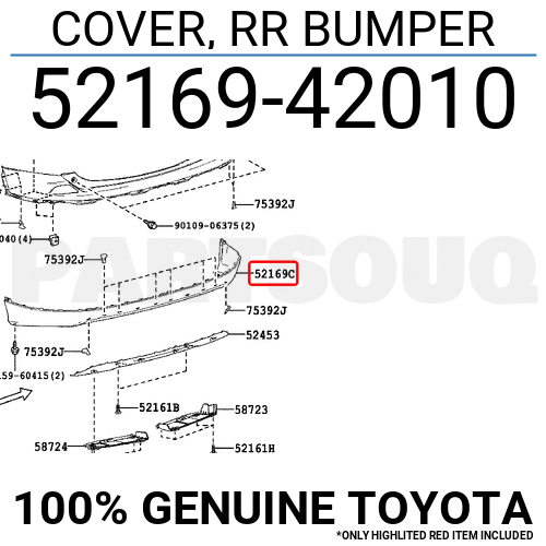 Toyota OEM 2016 Rav4 Rear Bumper-lower Cover 521690r010 for sale online ...