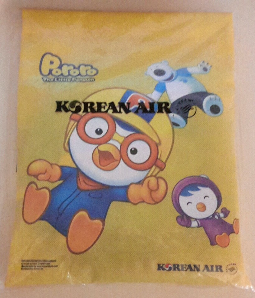 KOREAN AIR Pororo The Little Penguin Travel Bag Coloring Book Color ...