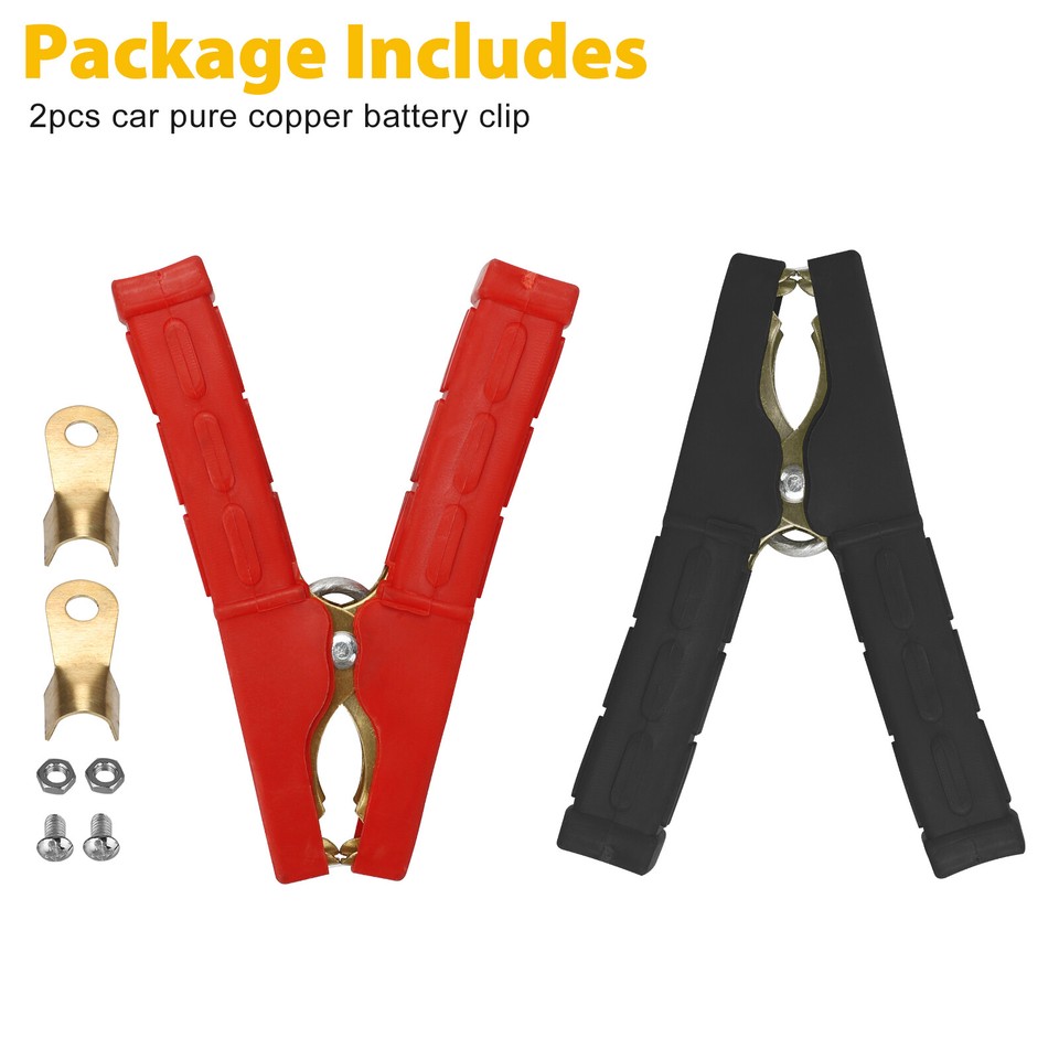 2PCS Automotive Alligator Battery Clamps 500 Amp Heavy Duty Charger ...