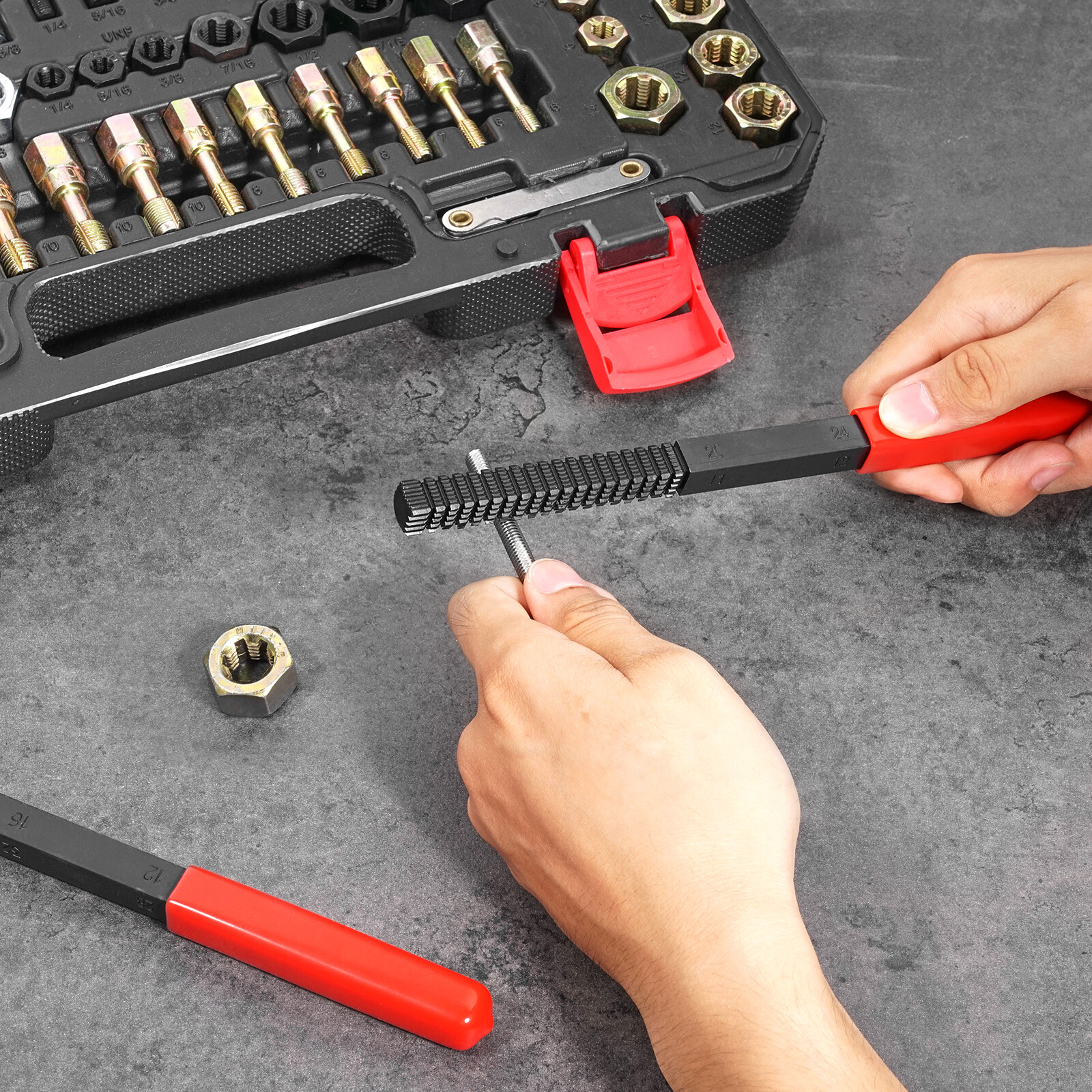 VEVOR 61PCS Thread Chaser Set UNC UNF Metric Thread Restorer Tool ...