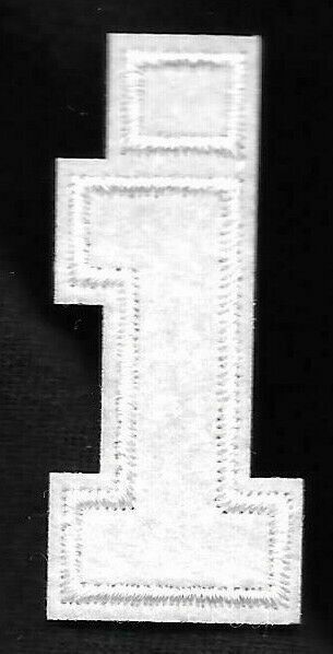 1 1/2" x 3/4" White Lower Case Letter i Felt Patch | eBay