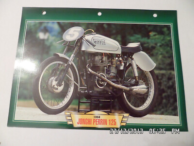 CARTE FICHE MOTO JONGHI PERRIN 125 1956 | eBay