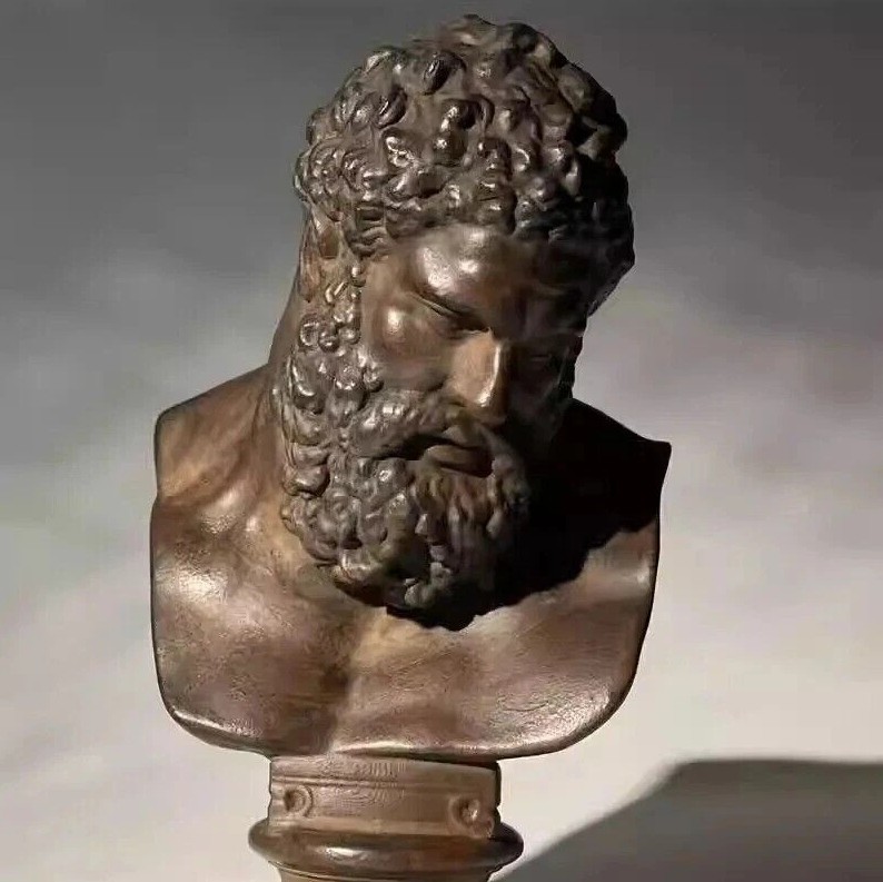 Handcrafted Bronze Hercules Bust Sculpture, Ancient Roman Statue Home ...