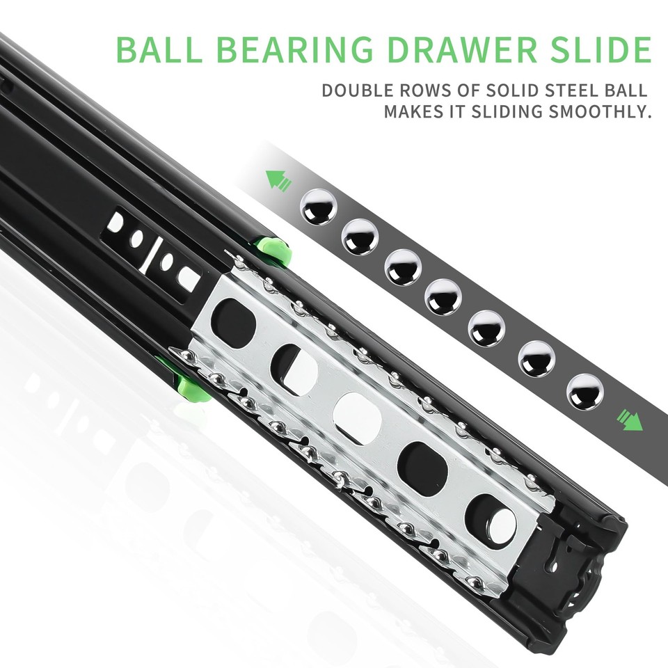 Drawer Slides Full Extension 18 inch Ball Bearing Drawer Rails Soft ...