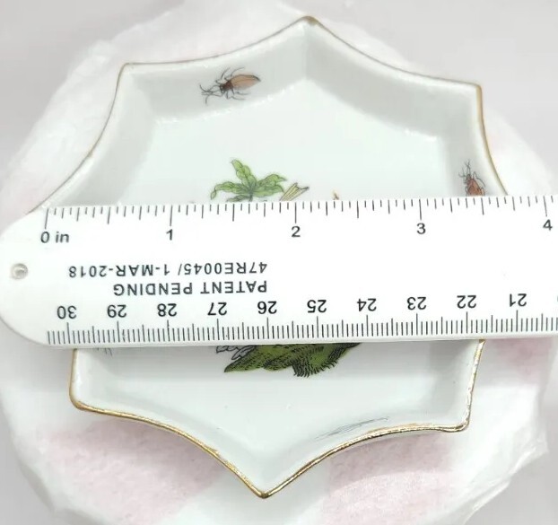 Vintage Porcelain Bird & Bugs Trinket Dish + Ceramic Swan Trinket Box W ...