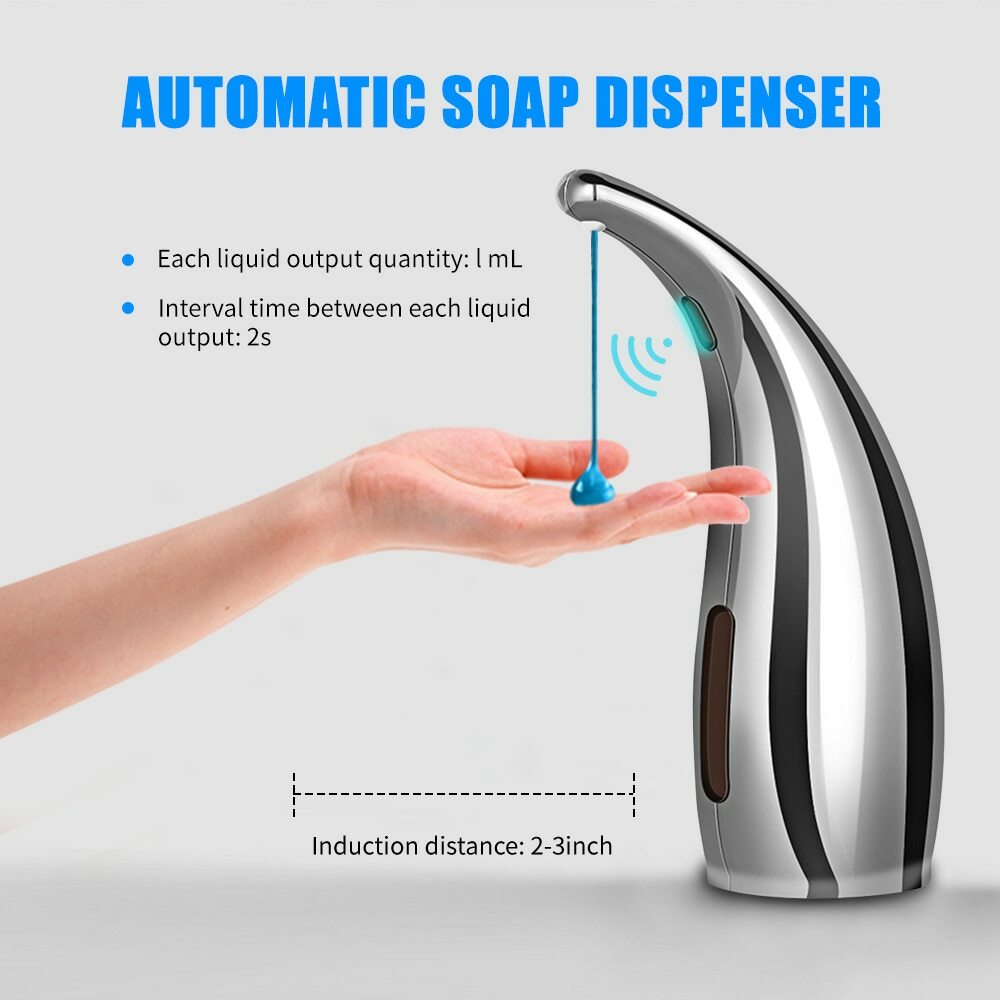 Automatic Soap Dispenser Touchless Handsfree IR Sensor Liquid Hand Wash ...