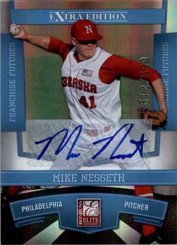 2010 Elite Extra Edition Franchise Futures Signatures #67 Mike Nesseth ...