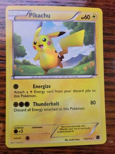Pokémon TCG Pikachu Black and White 115/114 Holo Secret Rare | eBay