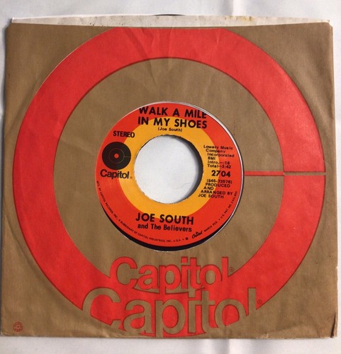 45 RPM "WALK A MILE IN MY SHOES/SHELTER"JOE SOUTH - 1969 | eBay