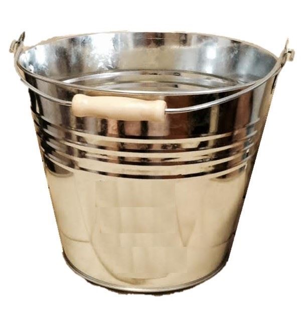 12L TRADITIONAL GALVANISED STRONG STEEL METAL BUCKET WITH WOODEN HANDLE ...