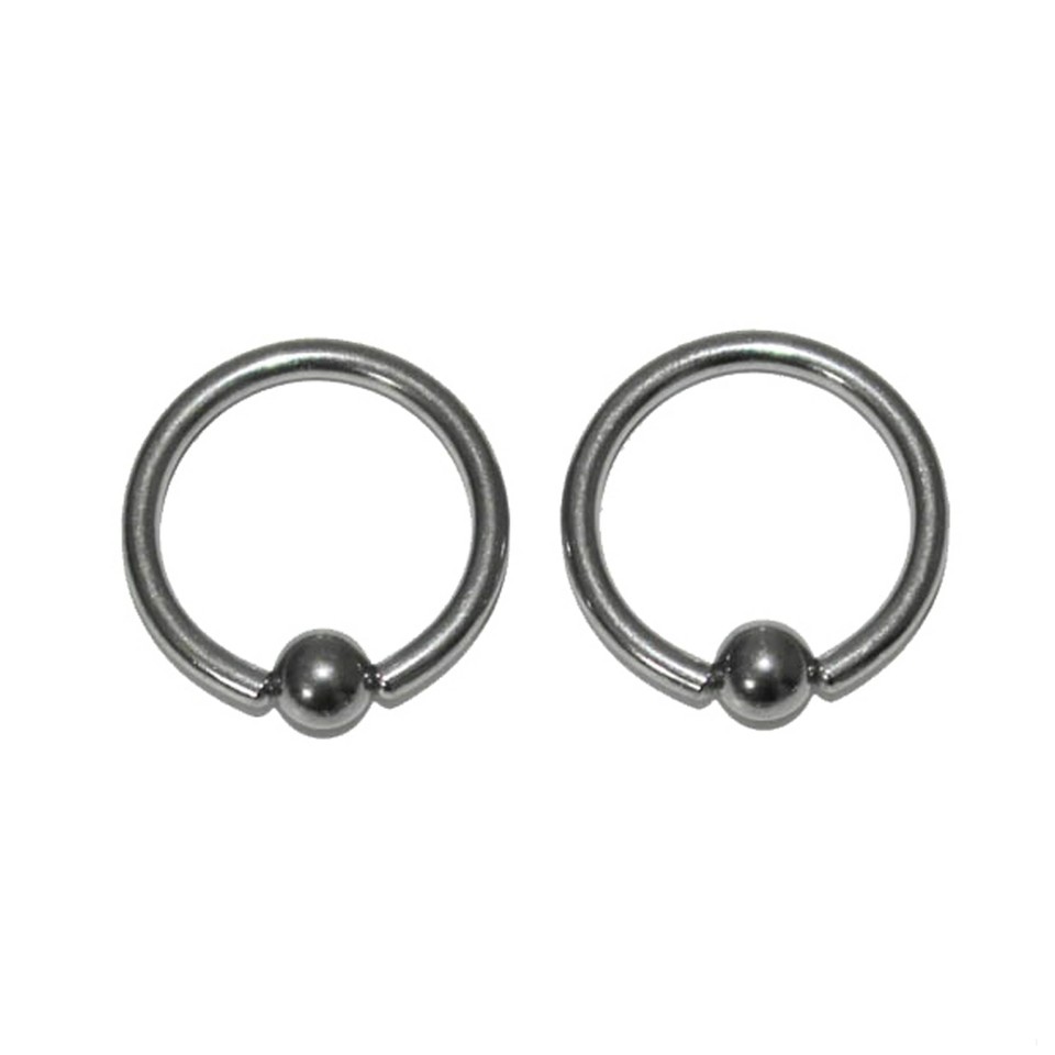 Pair of Steel Annealed Captive Bead Ring CBR Earrings 18-12Gauge | eBay