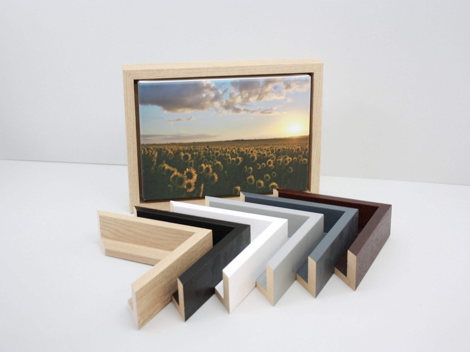 Oak Colour - 40mm Deep Canvas Tray Frames. Standard Sizes. Floating ...