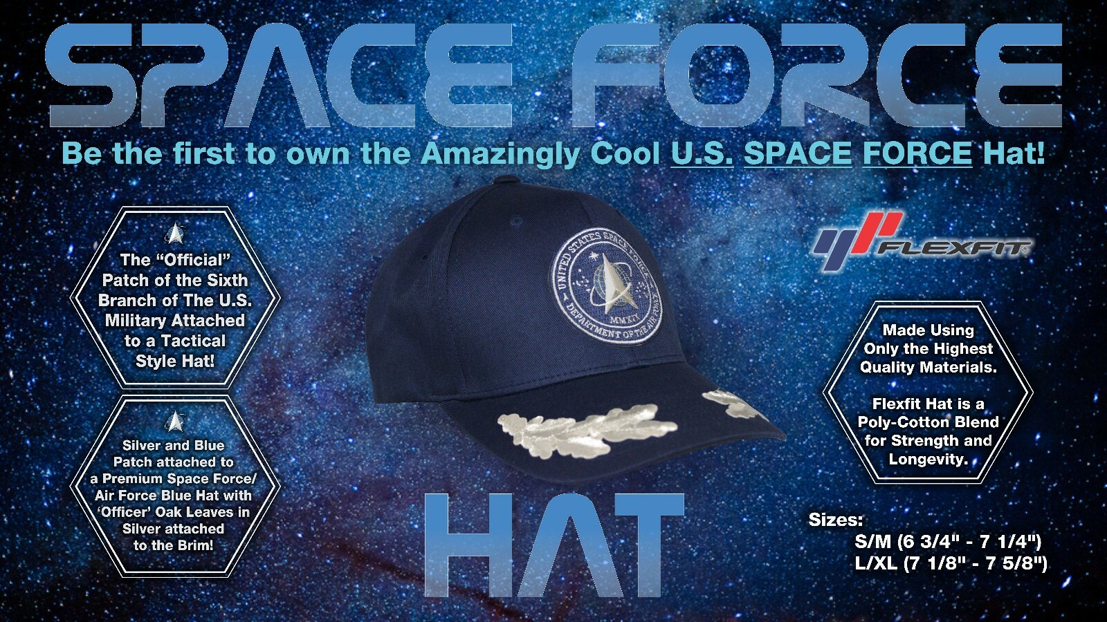 US SPACE FORCE OFFICER HAT OAK LEAVES HIGHEST QUALITY STAR COSTUME TREK ...