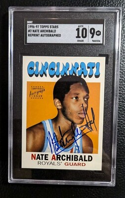 1996 Topps Stars #2 Nate Archibald Autograph Boston Celtics SGC Auto 10 ...