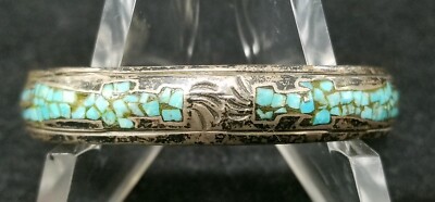 Navajo J. NEZZIE Sterling Silver Turquoise Spirit Dancer Child's Cuff ...