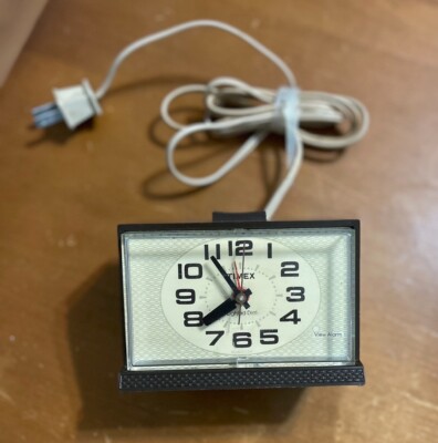 Vintage Timex Alarm Clock Lighted Dial Retro rectangle square | eBay