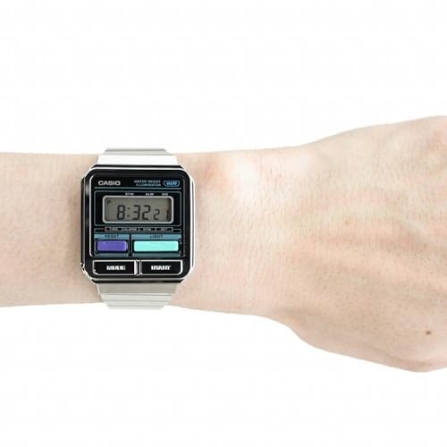 Casio A120WE-1A New Retro 80s Digital Watch Silver Unisex Colorful ...