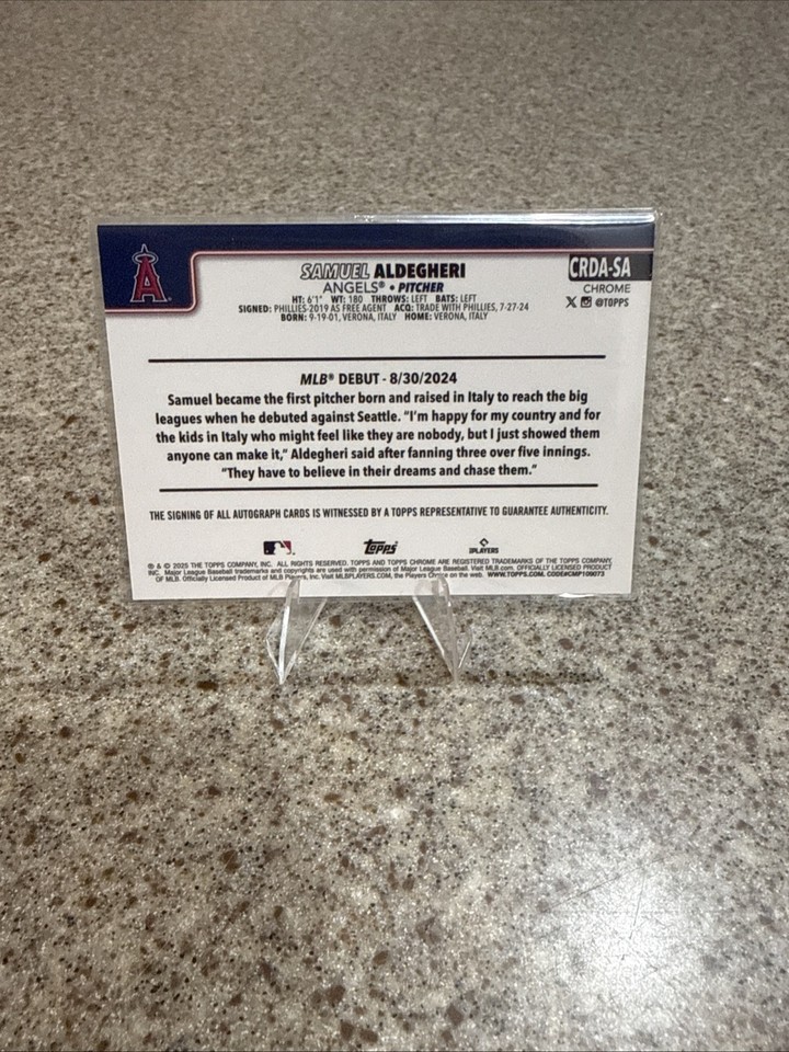 2025 Topps Chrome - Rookie Autographs Samuel Aldegheri And Bryce ...
