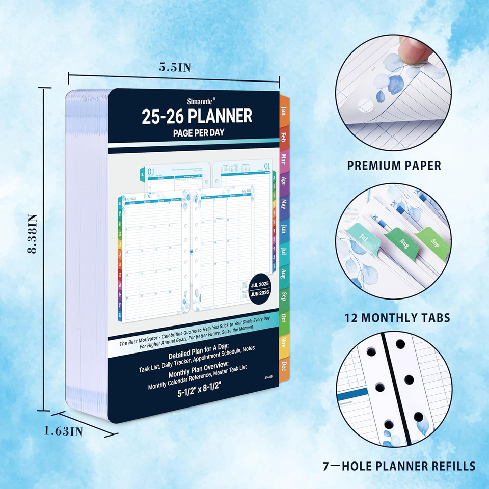 Planner Refills 2025-2026 - JUL 2025 - JUN 2026, 2025-2026 Planner ...