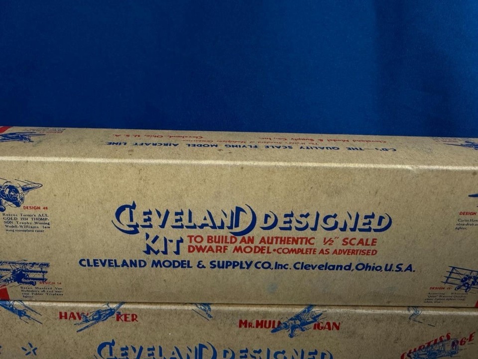 2 Vintage CLEVELAND DESIGNED KIT 1 is 1/2" Scale Dwarf Model Airplane ...