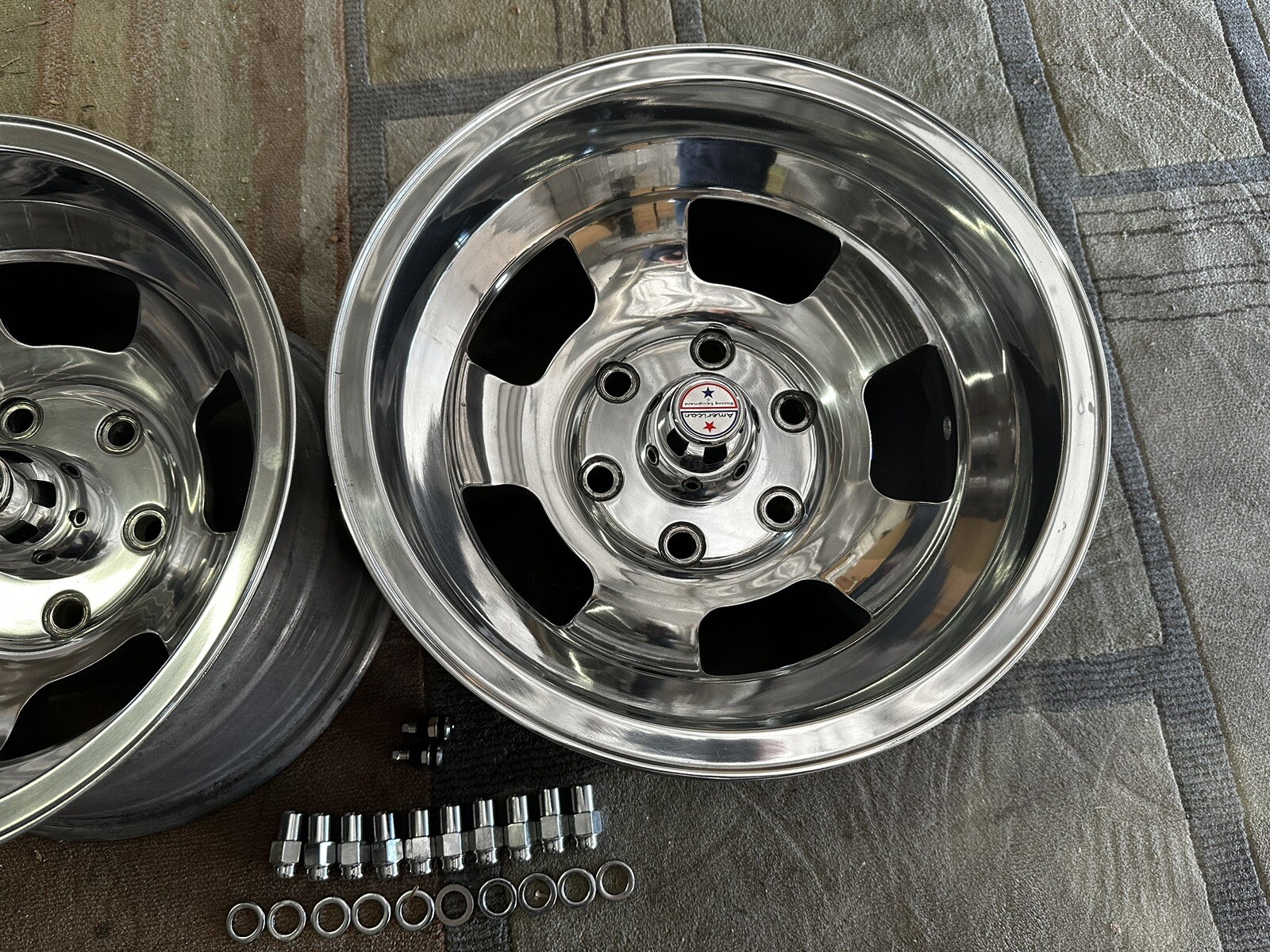 (2) 15x8.5 VINTAGE REAL AMERICAN RACING SLOT MAGS CHEVY 6 LUG 2WD TRUCK ...