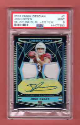 JOSH ROSEN 2018 OBSIDIAN AUTOGRAPH AUTO DUAL 1 cl PATCH ROOKIE # /10 ...