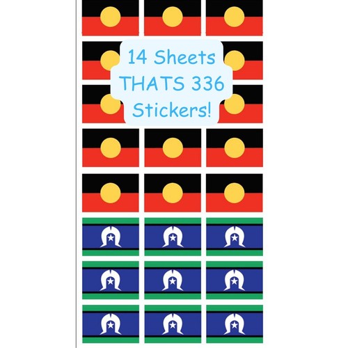BULK 336 Aboriginal Torres Strait Flag Vinyl Stickers 33 x 22mm 14 ...