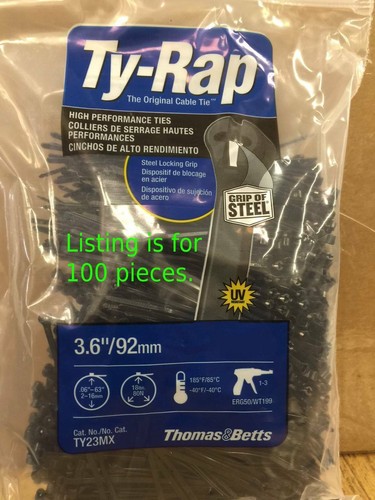 ***100 PIECES*** THOMAS & BETTS TY RAPS TY23MX 4" 18# CABLE TIE ...