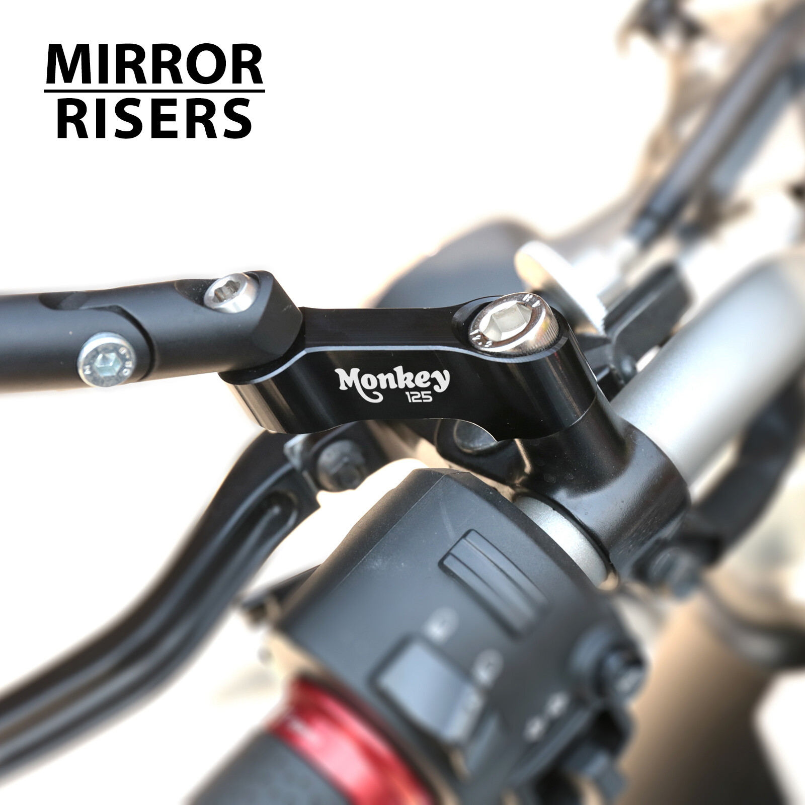 2018-2020 19 Honda Monkey 125 Mirror Riser Extenders Left Black ...