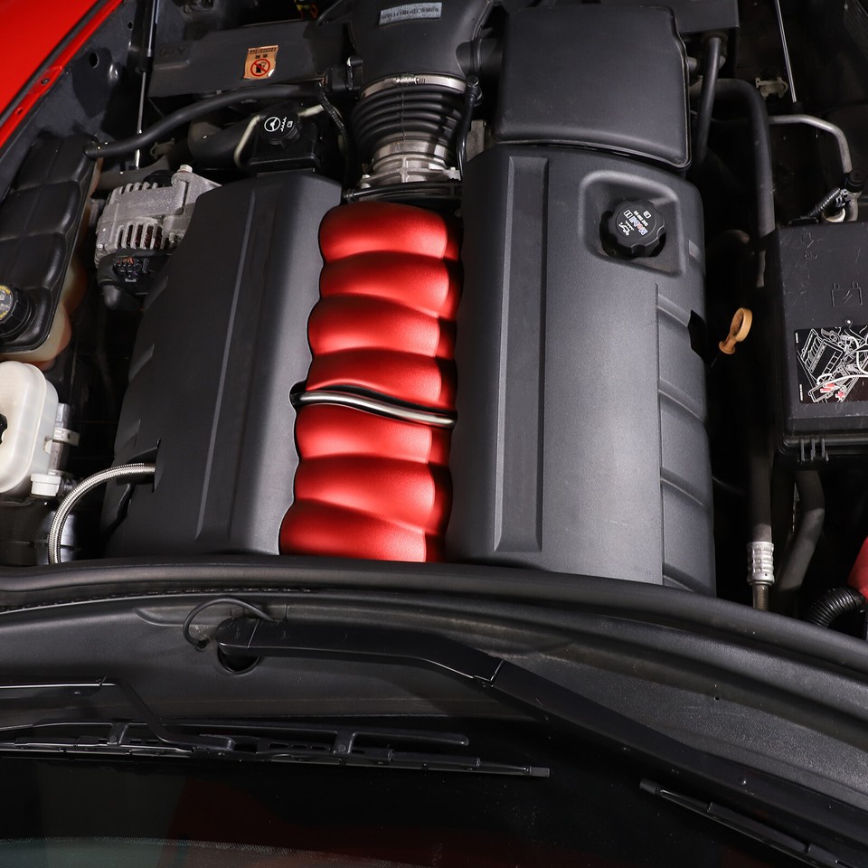 Red Aluminum Engine Intake Cover Trim Cover accessories For Corvette C6 ...