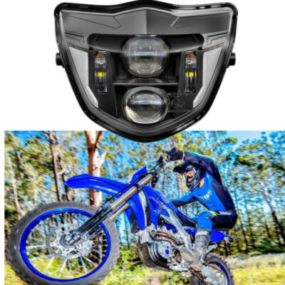 Enduro Supermoto LED Headlight Hi/Lo Beam DRL for Yamaha WR250F WR450F ...