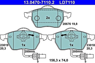ATE Front Rear Axle Disc Ceramic Brake Pad Set For AUDI VW SEAT A4 A6 ...