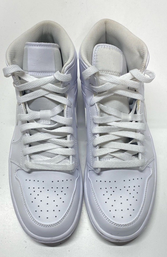 Nike Mens Size 10 Air Jordan 1 Mid Shoes White 554724… - Gem