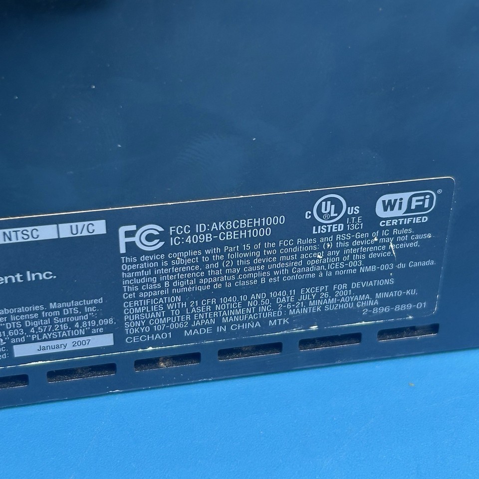 Sony PlayStation 3 PS3 CECHA01 Backwards Compatible - Fully Working And ...