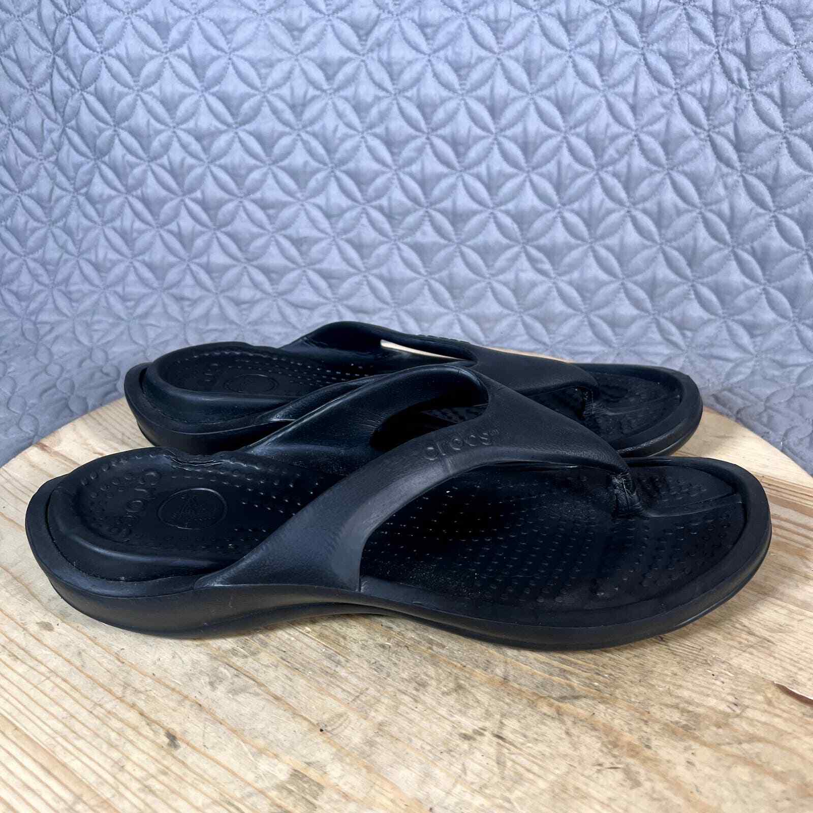Crocs Sandals Men's 13 Athens Thong Flip Flop Black | eBay