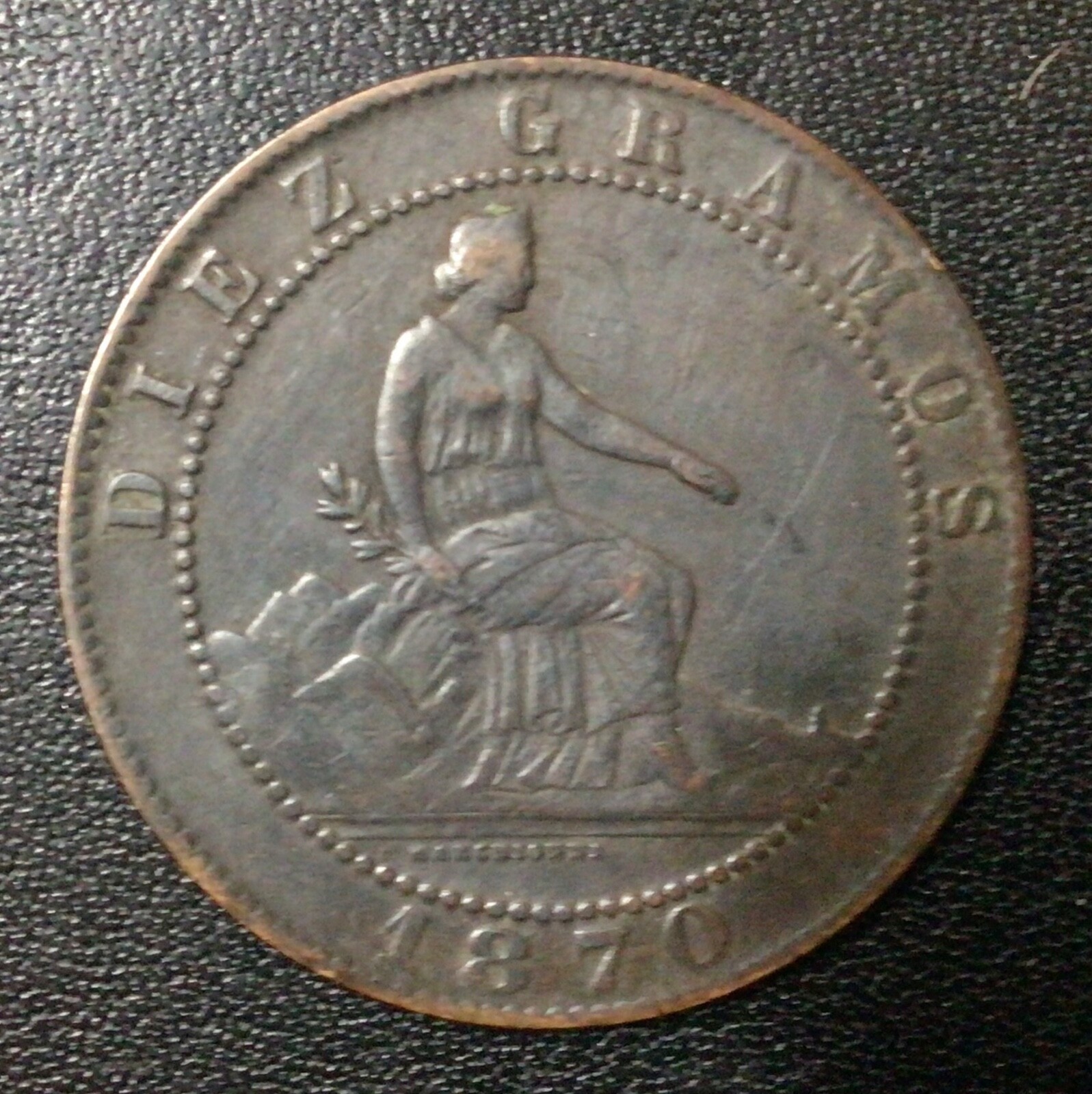 1870 SPAIN 10 CENTIMOS COIN! | eBay