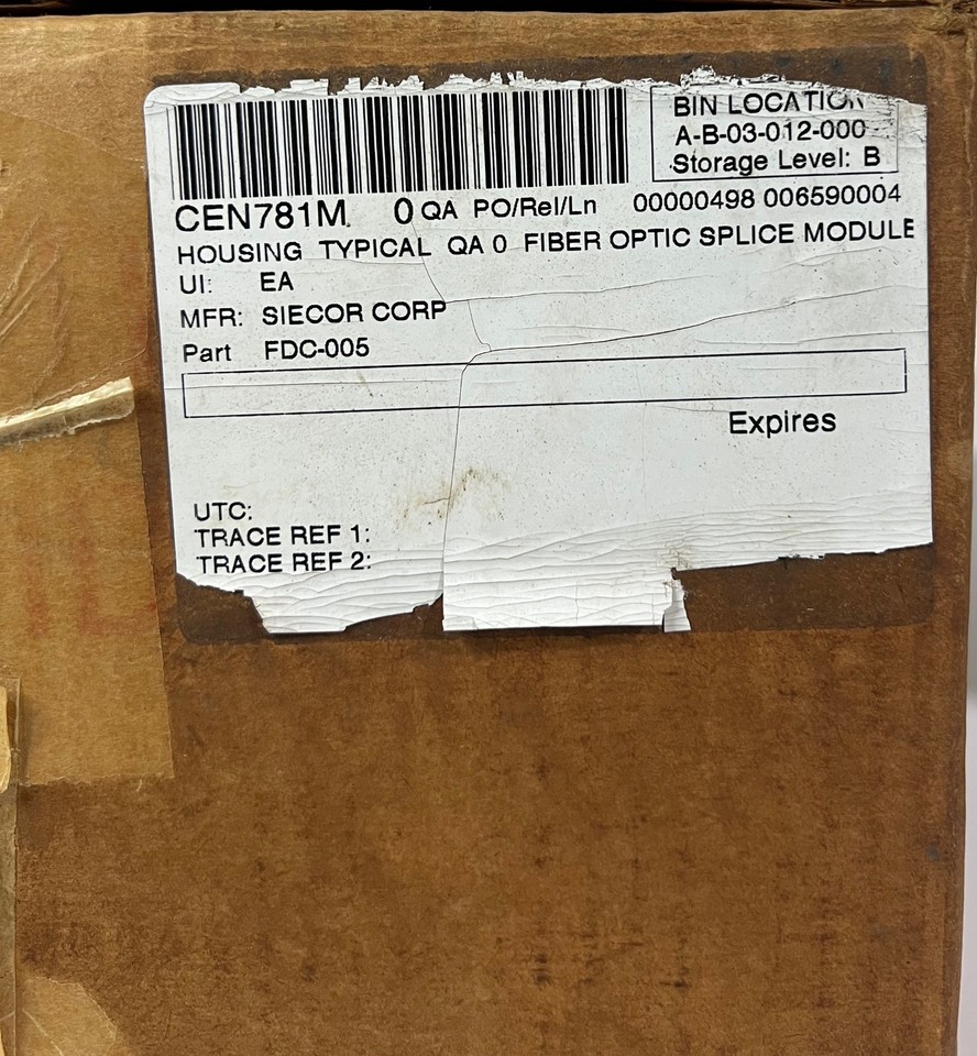 CORNING SIECOR FDC-005 Typical QA 0 Fiber Optic Splice Module ...