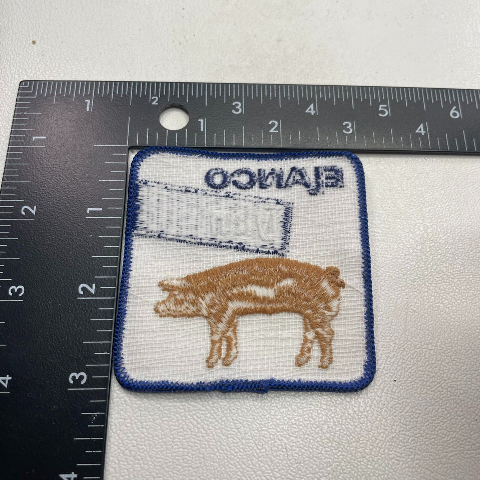 Vtg PIG LOGO ELANCO TYLAN Animal Health Advertising Patch 96SS | eBay