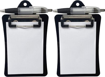 Mini Clipboard with Magnetic Back Includes Paper Pad and Pen (2-Pack ...
