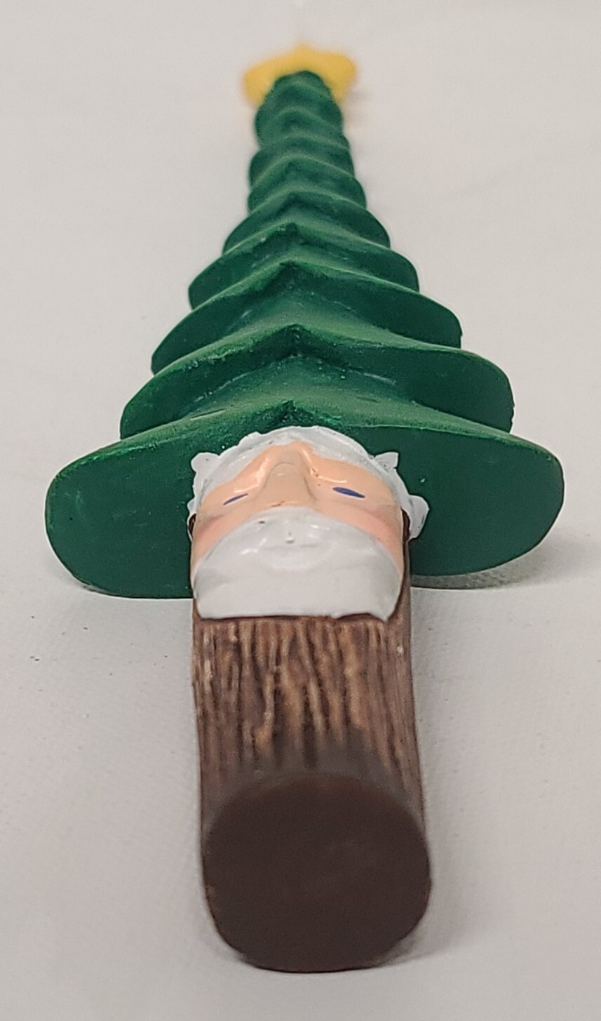 Christmas Tree Ornament Santa Claus Golden Yellow Star Topper Old Man ...