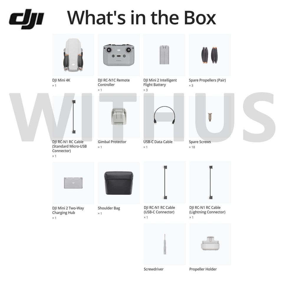 DJI Mini 4K Fly More Combo Camera Drone(3 Battery) DJI RC-N1C Remote ...