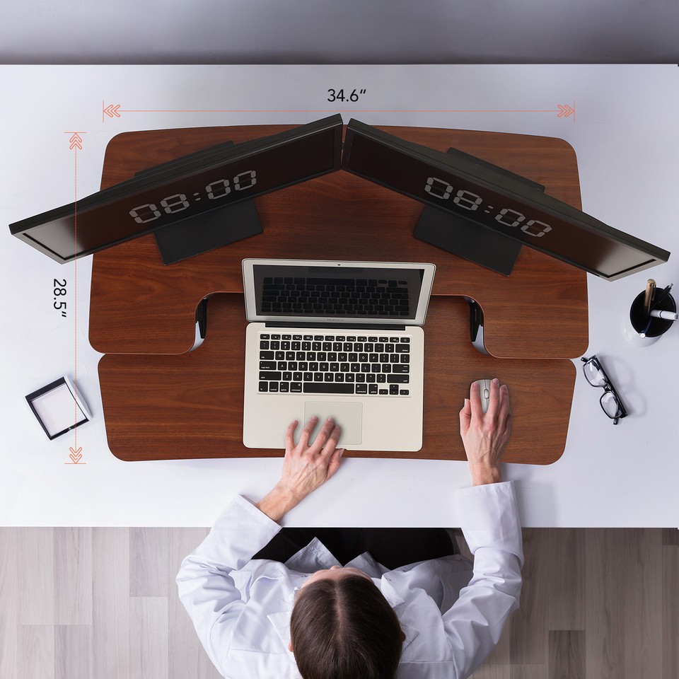 FLEXISPOT Standing Desk Converter 35'' Height Adjustable with Keyboard ...