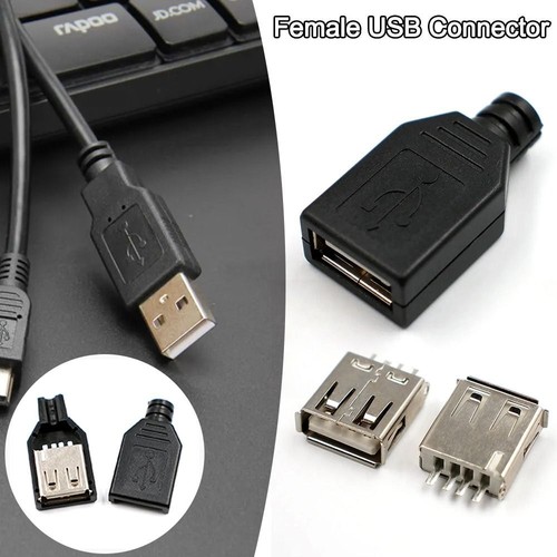 PCB SDA Data Cable Line USB Socket With Black Plastic Cover Female USB ...
