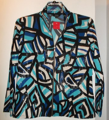 TONI MORGAN SHIMMER ZIP FRONT JACKET MISSES SIZE M NWT | eBay
