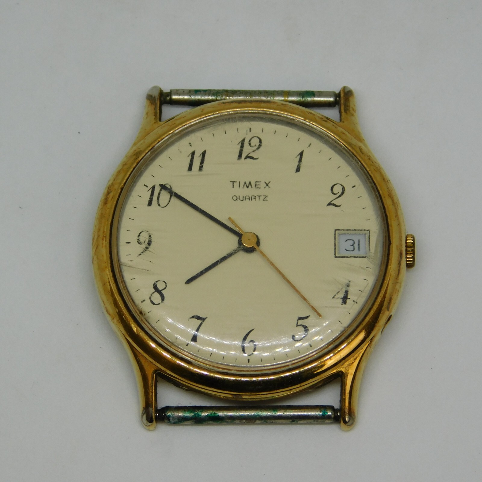 Vintage Timex M CELL Gold Tone Case Quartz Analog Men's Watch Untested ...